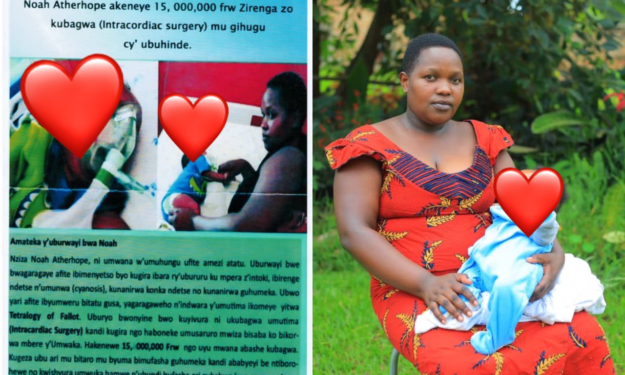 Hari gutabarizwa umwana w'ibyumweru bitatu wavukanye umwenge ku mutima ...
