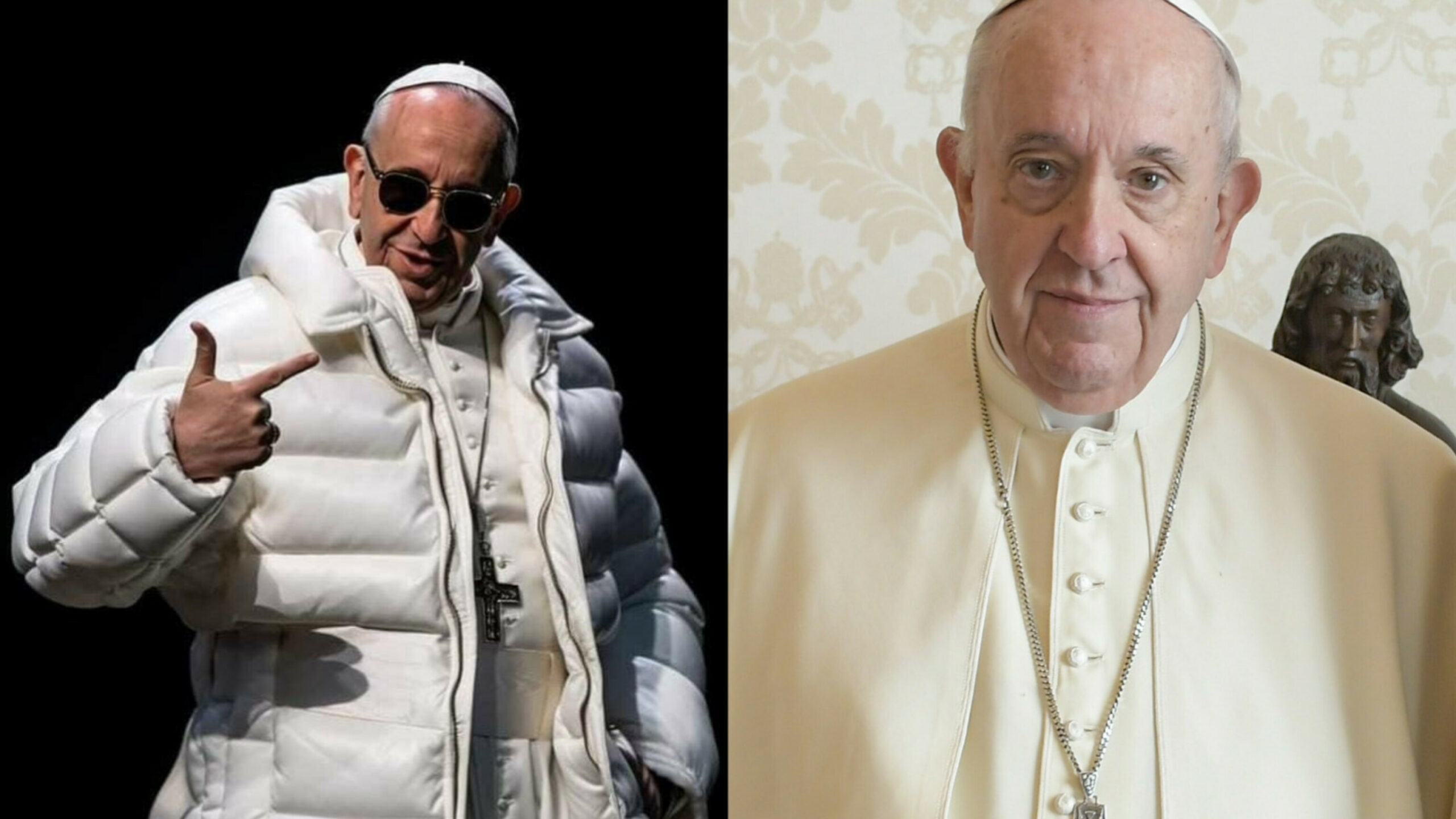 Amafoto ya Papa Francisco yambaye nk'abasitari akomeje kubica ku mbuga ...