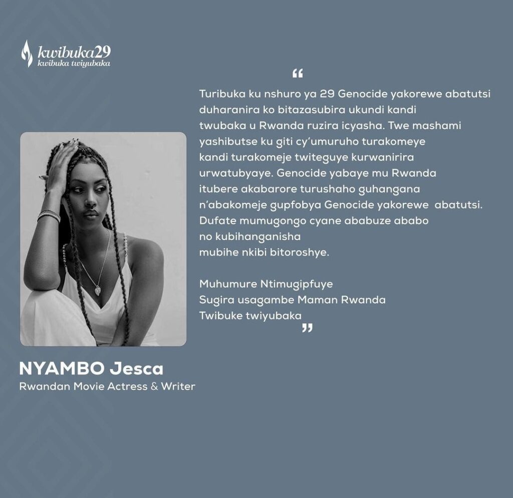 Nyambo Jesca yatanze ubutumwa bw'ihumure ku banyarwanda muri ibi bihe byo kwibuka ku nshuro ya ...